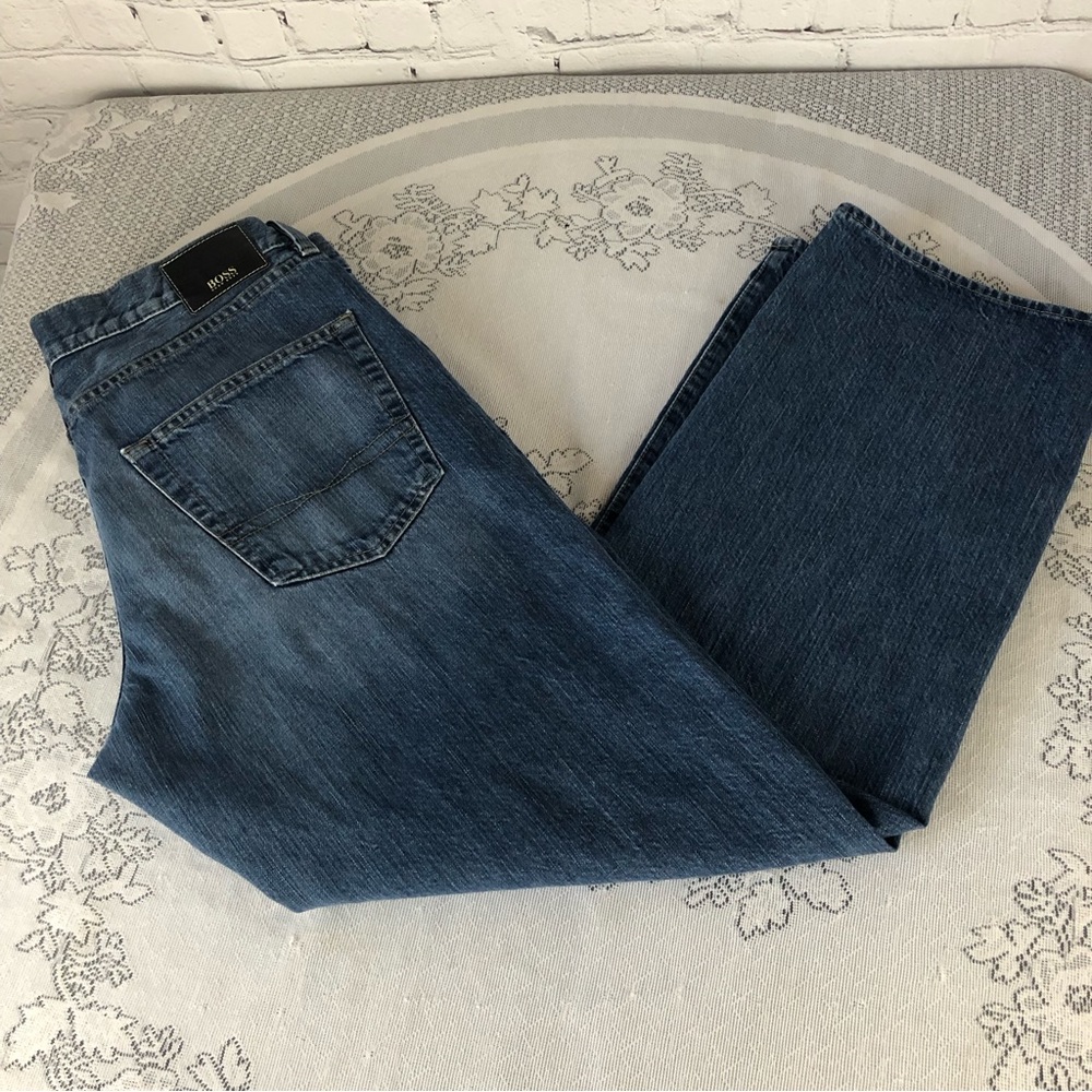 Jeans - Men's Hugo Boss Texas Straight Leg Dark Wash … - Gem